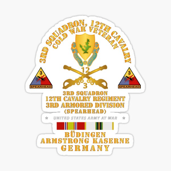 " Army - 3rd Sqdn 12 Cav - 3rd AD - Budingen Germany Cold War" Sticker ...