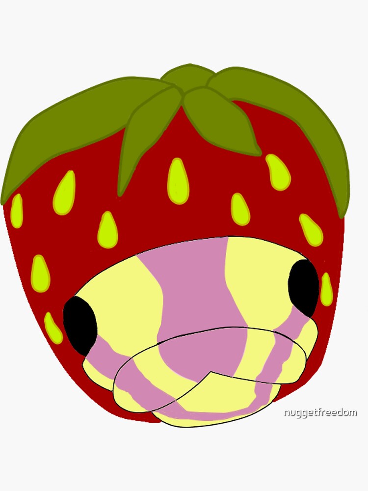 "snake in strawberry hat" Sticker for Sale by nuggetfreedom | Redbubble