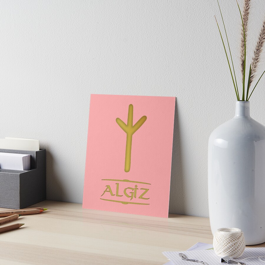 "Algiz - Rune / Older Futhark / Series of 24 runes" Art Board Print by ...
