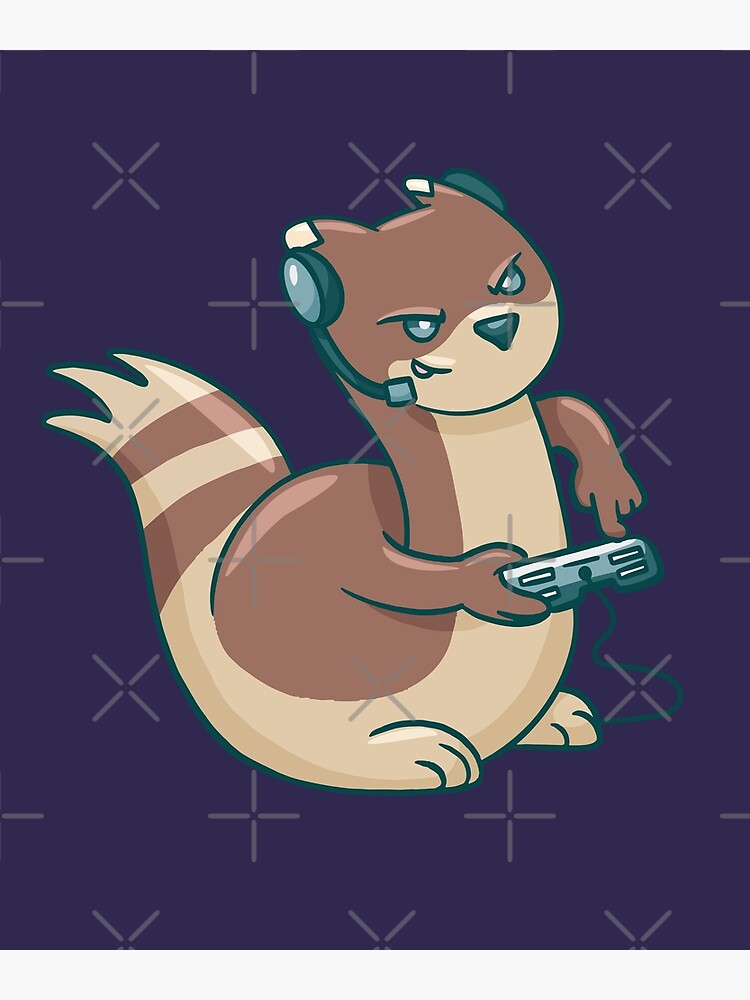 "Gamer ferret, polecat" Poster for Sale by DerSenat | Redbubble