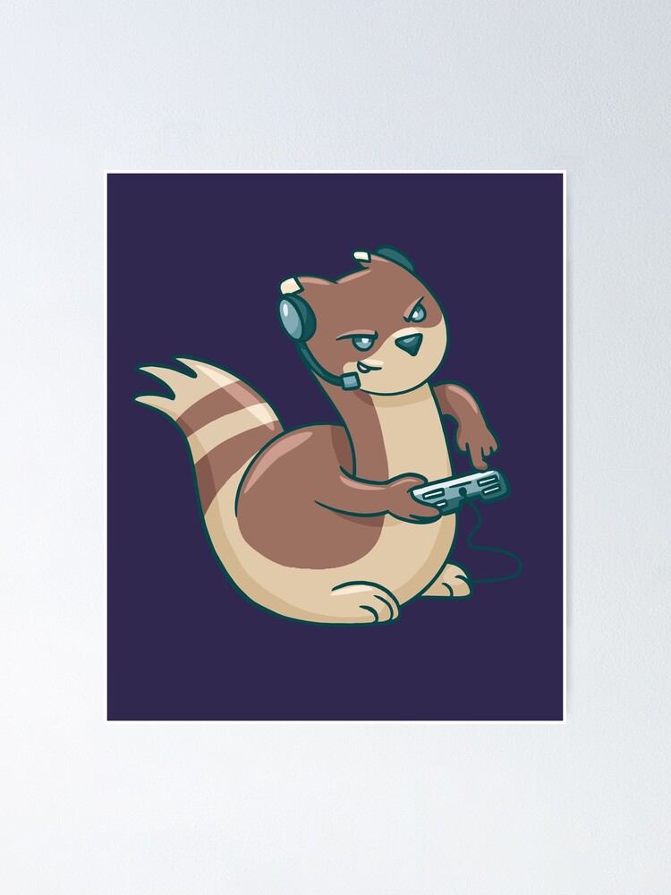 "Gamer ferret, polecat" Poster for Sale by DerSenat | Redbubble
