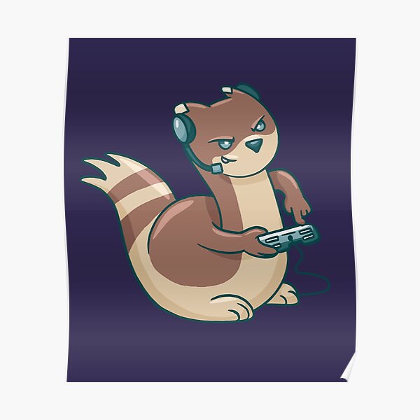 "Gamer ferret, polecat" Poster for Sale by DerSenat | Redbubble