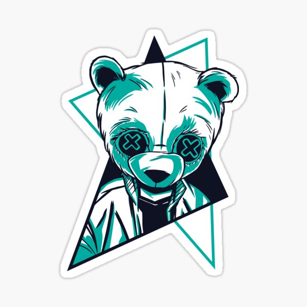 "Neon panda, panda bear" Sticker by DerSenat | Redbubble