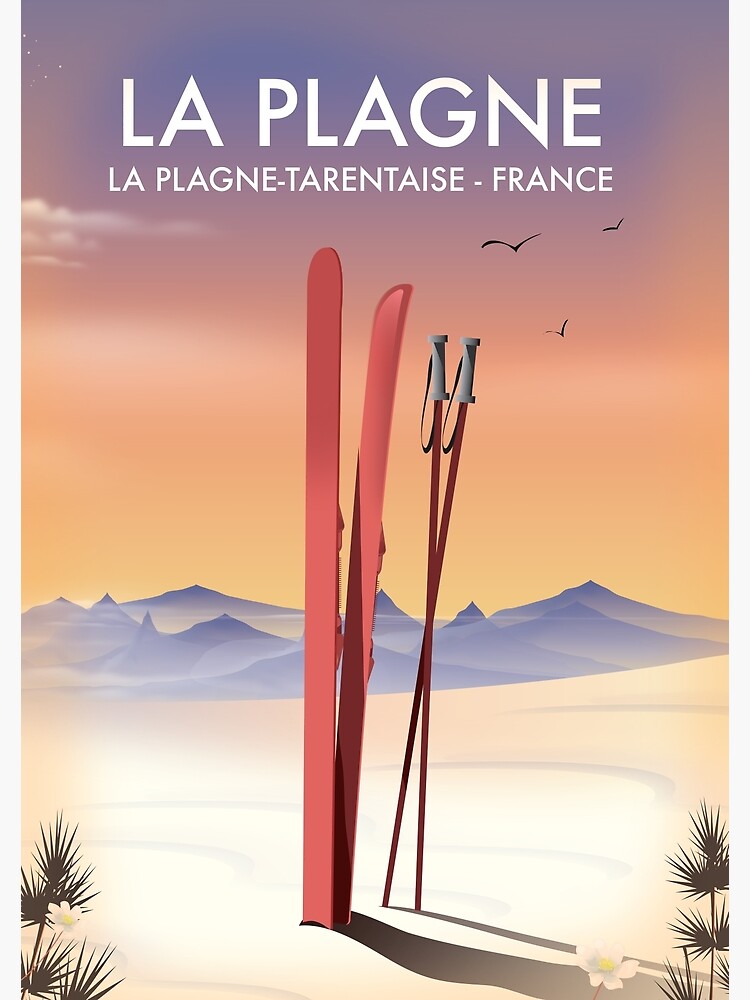 Poster « Affiche de ski de La Plagne La Plagne-Tarentaise, France ...