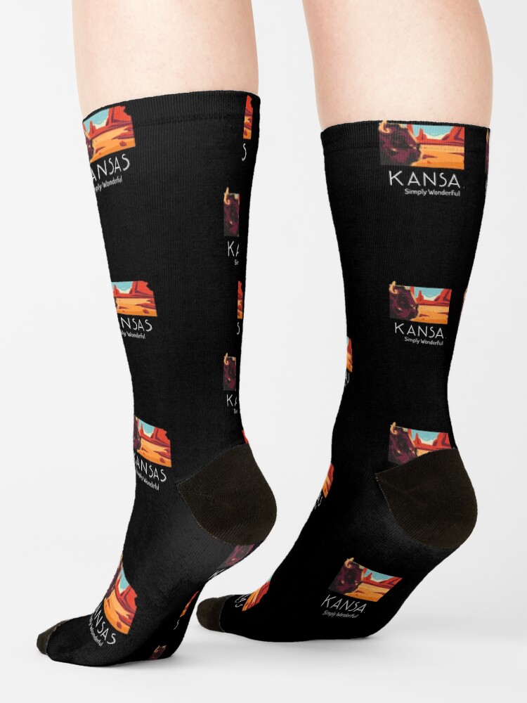 "Kansas Proud State Motto Simply Wonderful product" Socks for Sale by ...