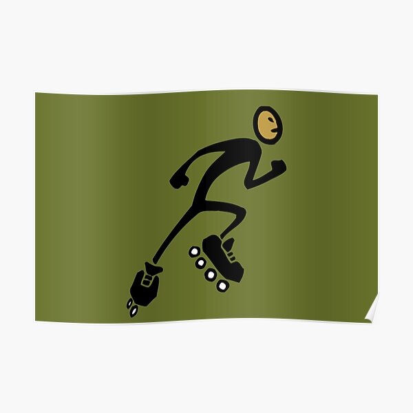 "Stickman - Rollerblading" Poster by XCEEDTRANSITION | Redbubble
