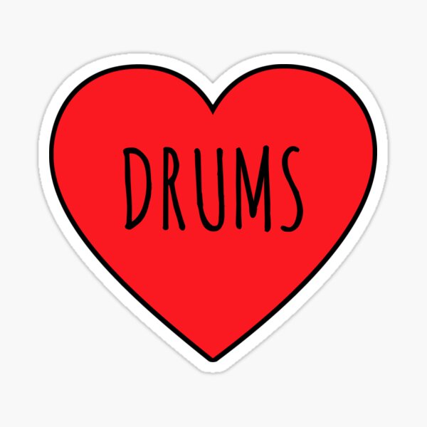 "I Love Drums Heart " Sticker for Sale by brandonv111 | Redbubble