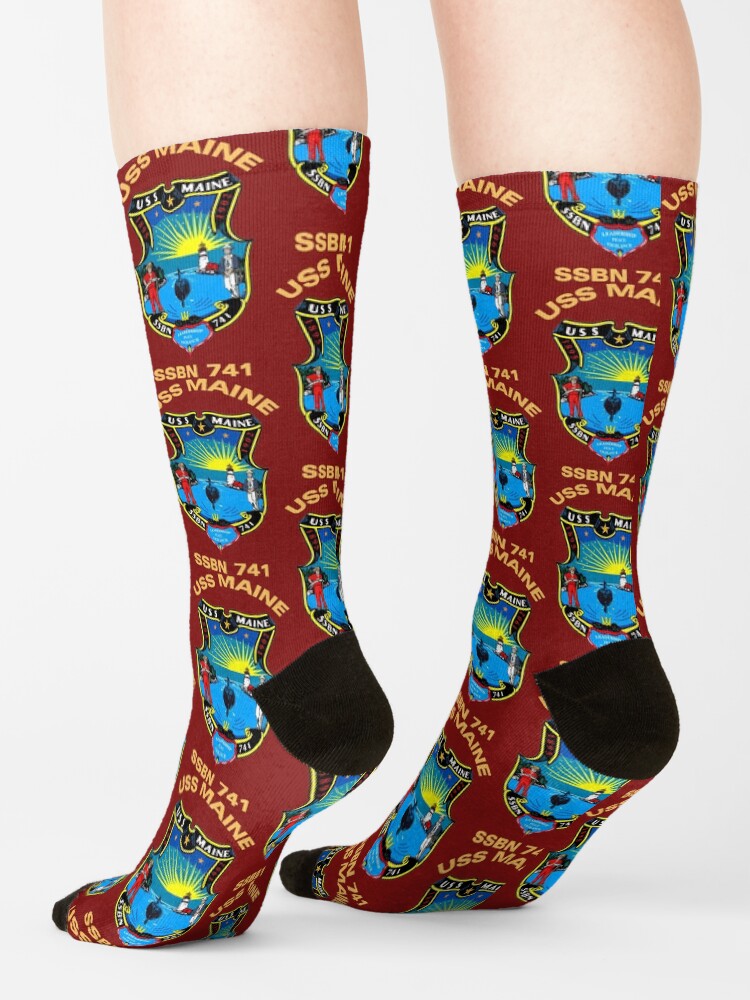 "USS Maine (SSBN-741) Crest for Dark Colors" Socks by Spacestuffplus ...