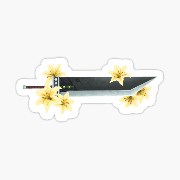 "Buster Sword & Flowers" Sticker for Sale by Lucas Draws | Redbubble