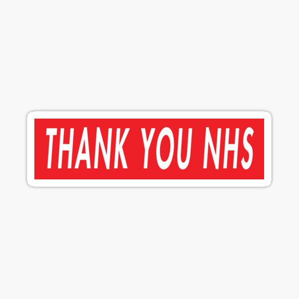 "Thank You NHS | support NHS" Sticker for Sale by AdlDisEye | Redbubble