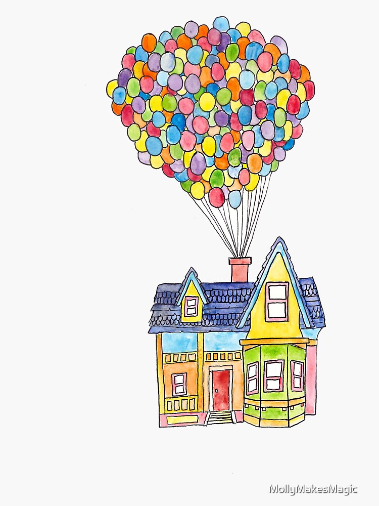 "Up House" Sticker for Sale by MollyMakesMagic | Redbubble