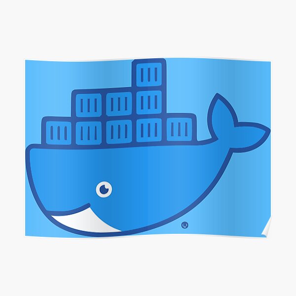 "Docker Moby logo (2020)" Poster for Sale by PhoenixStudio | Redbubble