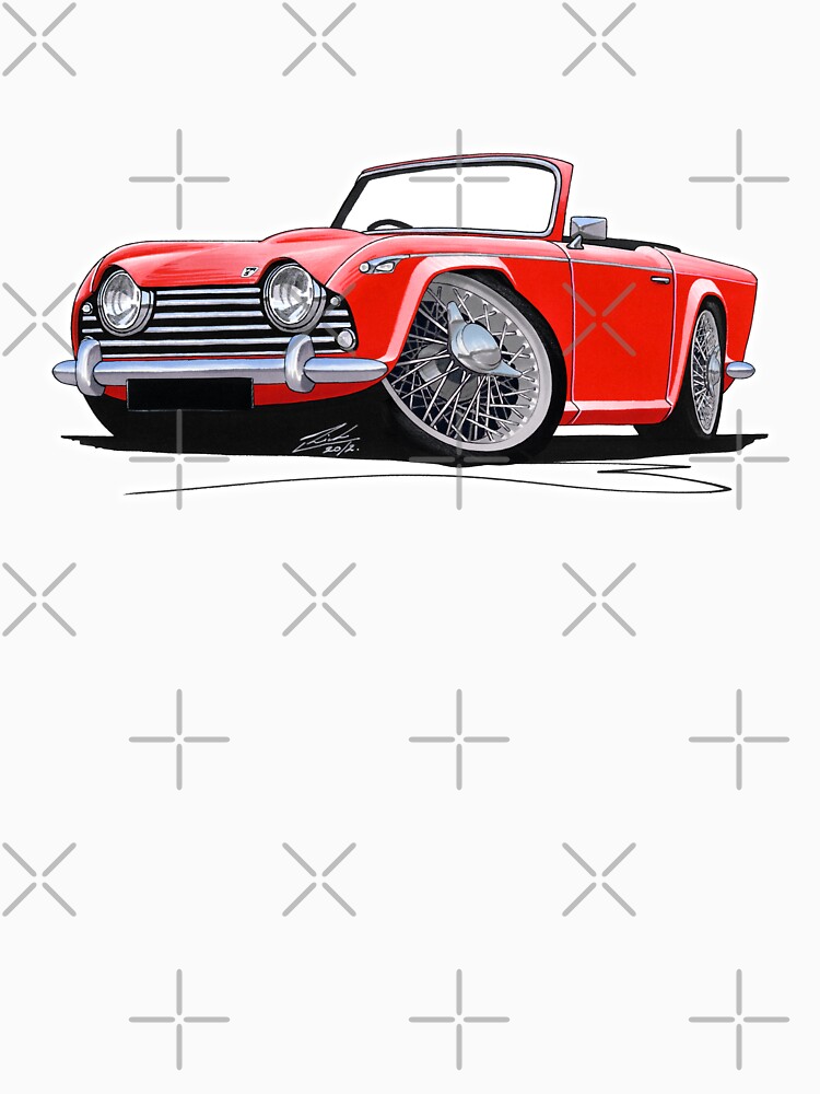 "Triumph TR5 Red" T-shirt for Sale by yeomanscarart | Redbubble ...