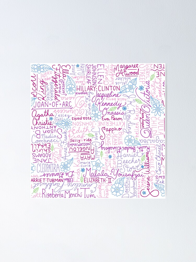 "Strong Women || Pink || Lettering || Woman" Poster by hennabyhilary ...