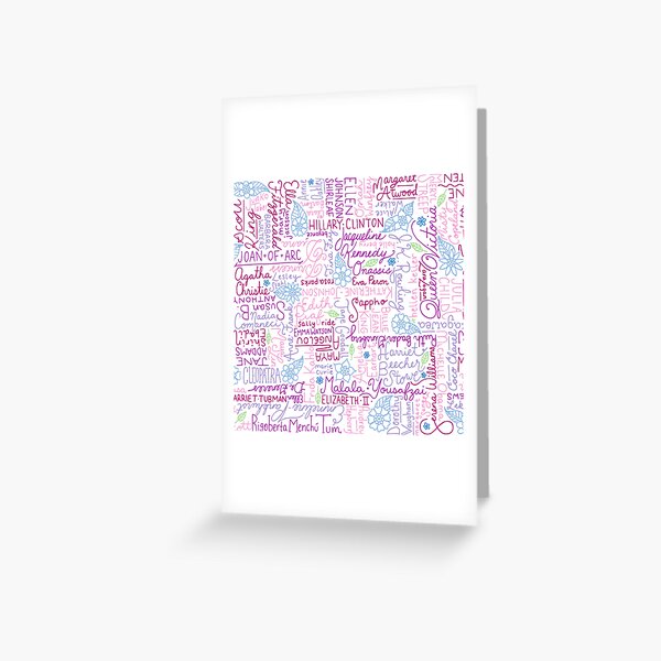 "Strong Women || Pink || Lettering || Woman" Greeting Card by ...