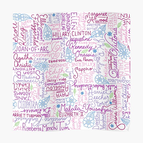 "Strong Women || Pink || Lettering || Woman" Poster by hennabyhilary ...