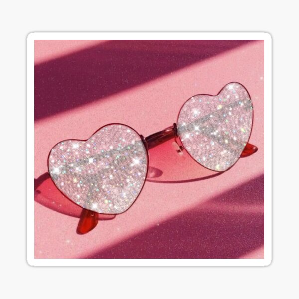 "RETRO PINK GLITTER SUNGLASSES STICKER " Sticker for Sale by ...