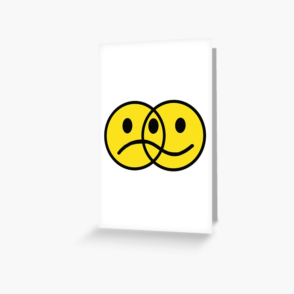 "Double smile happy/sad face" Greeting Card for Sale by sunnymaydraws ...