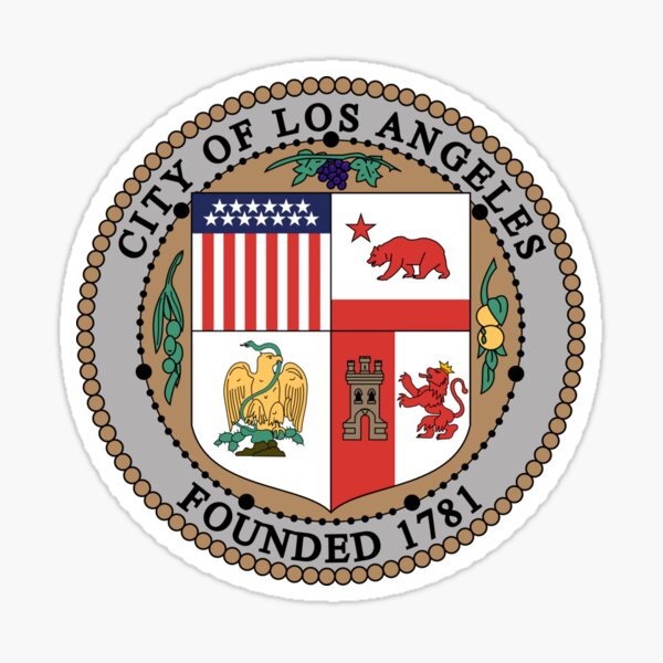 "Seal of the City of Los Angeles Founded 1781" Sticker for Sale by ...