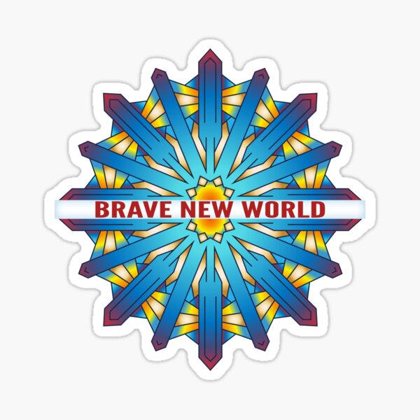 "Brave New World Mandala" Sticker for Sale by CitizenAwear | Redbubble