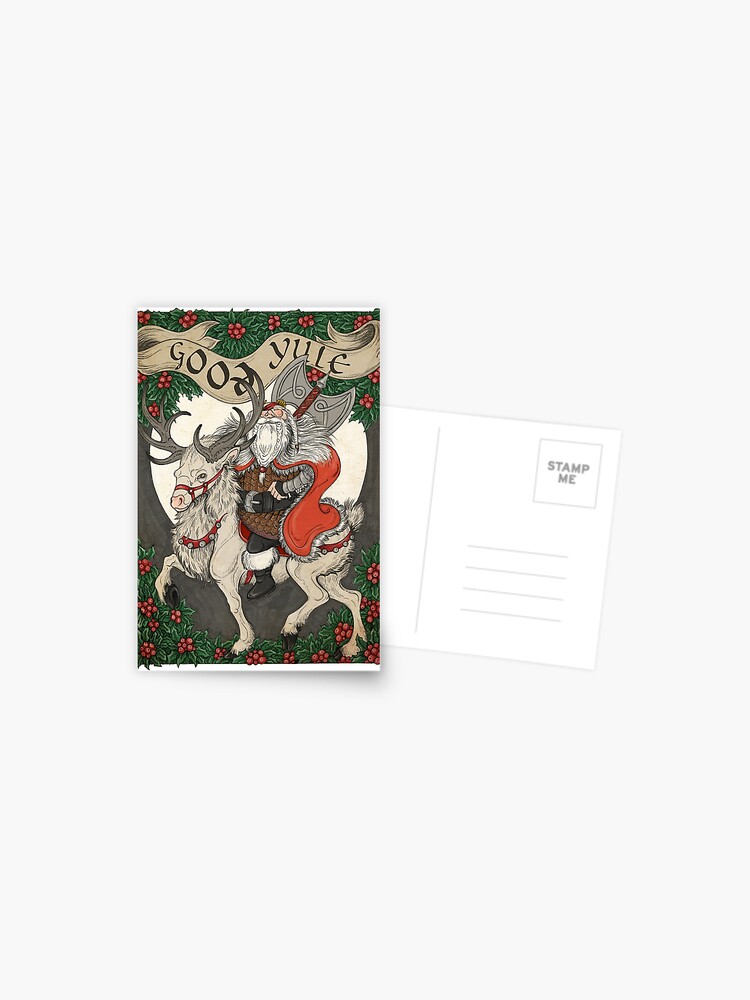 "Nordic Santa - Red" Postcard for Sale by Rowynn Ellis | Redbubble