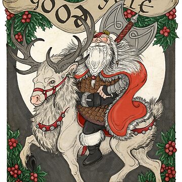 "Nordic Santa - Red" Poster for Sale by Rowynn Ellis | Redbubble