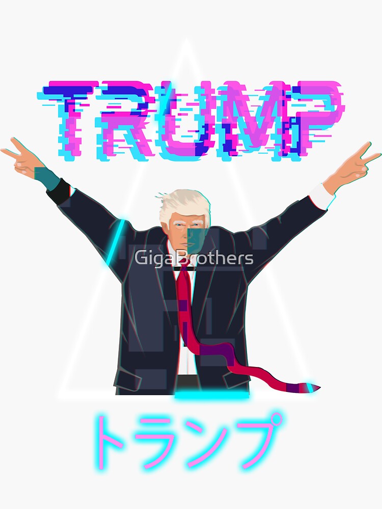 "80s Trump Vaporwave Japanese Streetware" Sticker for Sale by ...