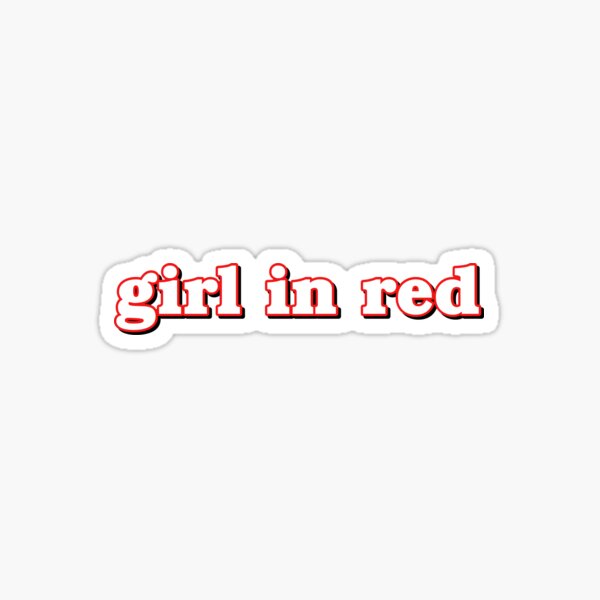 "girl in red" Sticker for Sale by emsfunkydesigns | Redbubble