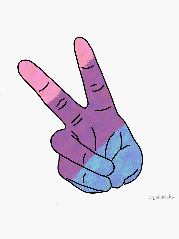 "Bisexual Pride Flag Peace Sign" Sticker by alyssaricks | Redbubble