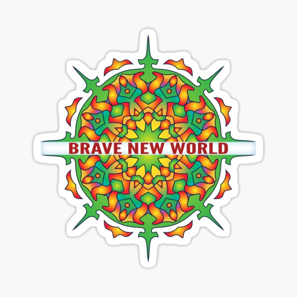 "Brave New World Mandala" Sticker for Sale by CitizenAwear | Redbubble
