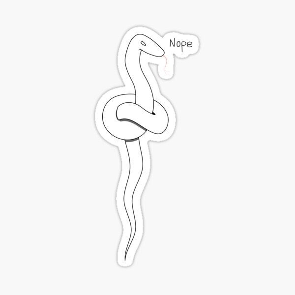 "Nope rope snek - white version" Sticker by Hero-s | Redbubble