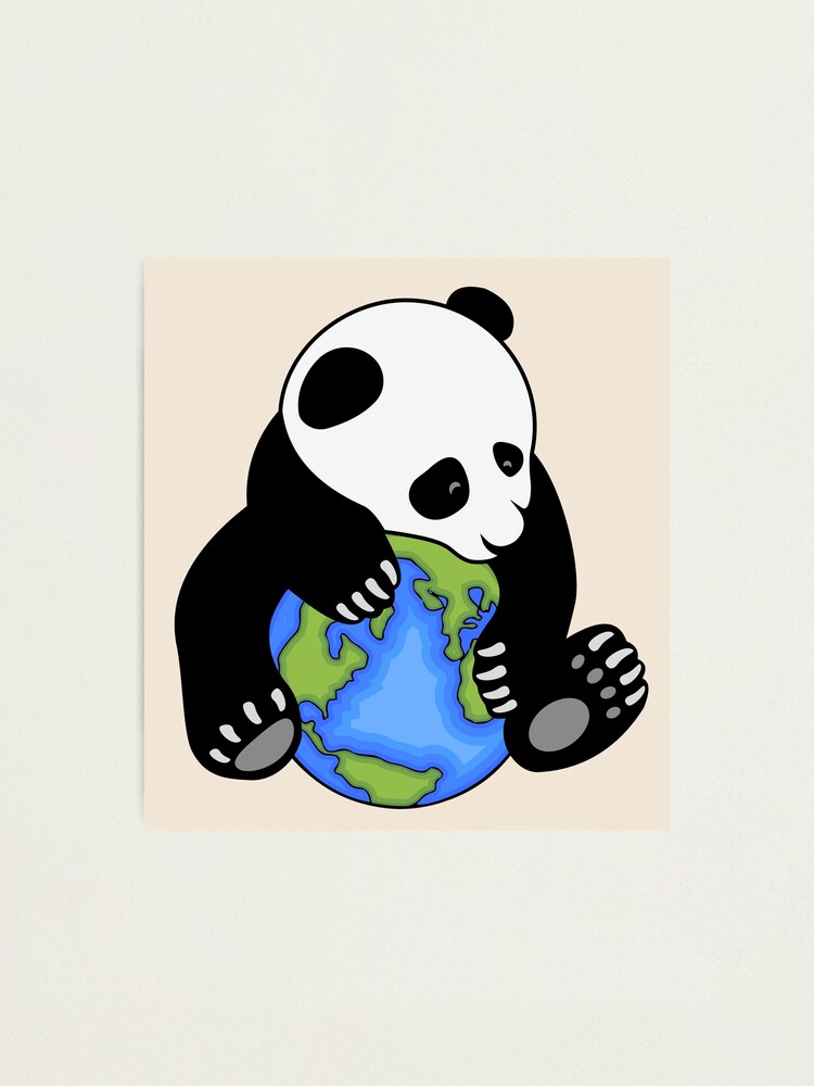 "Eco Panda Hugging Planet Earth" Photographic Print for Sale by Rahdoo ...