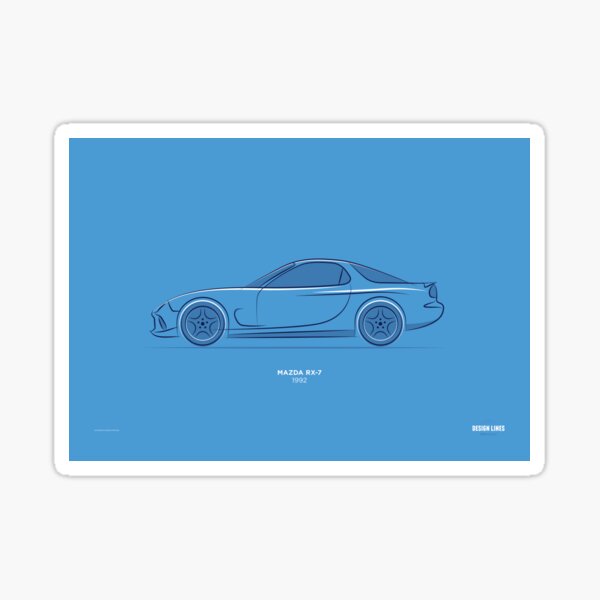 "Design Lines - Mazda RX-7" Sticker for Sale by bpotstra | Redbubble