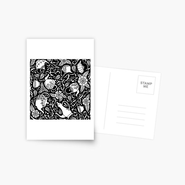 "Tea Time Black and White || Tea Pot || Tea Cup || Tea Party" Postcard ...