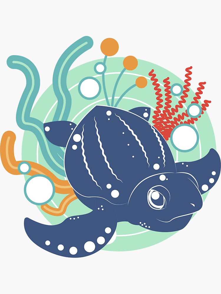 "Leatherback Sea Turtle" Sticker for Sale by Leehzart | Redbubble