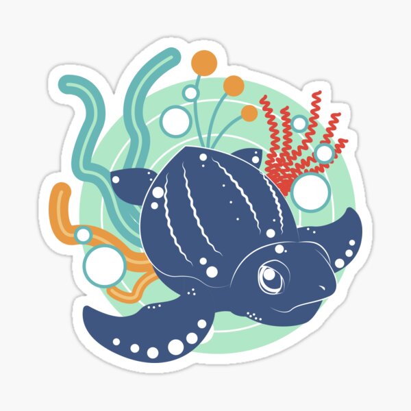 "Leatherback Sea Turtle" Sticker for Sale by Leehzart | Redbubble