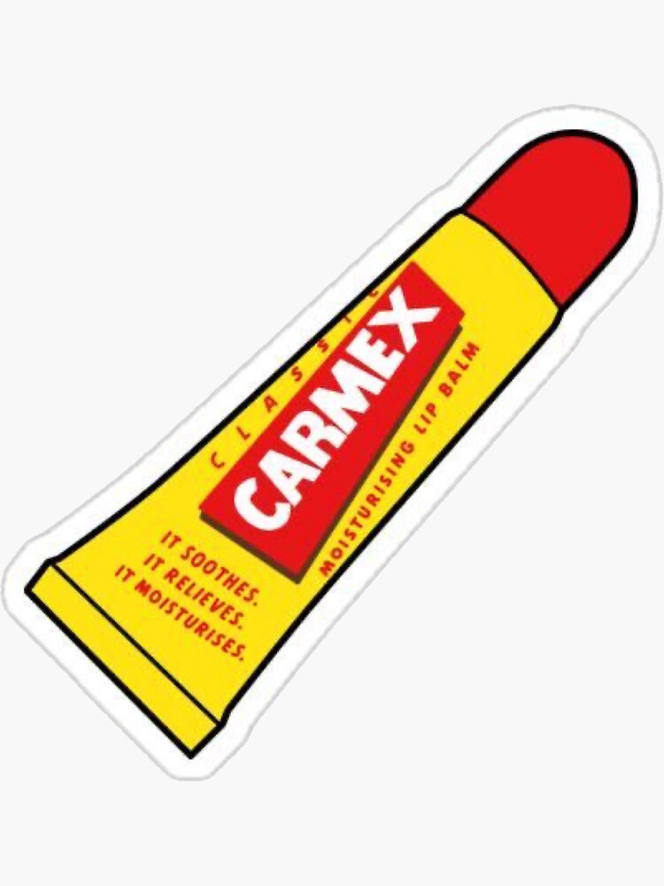 "Carmex lip balm" Sticker for Sale by zoevisions | Redbubble