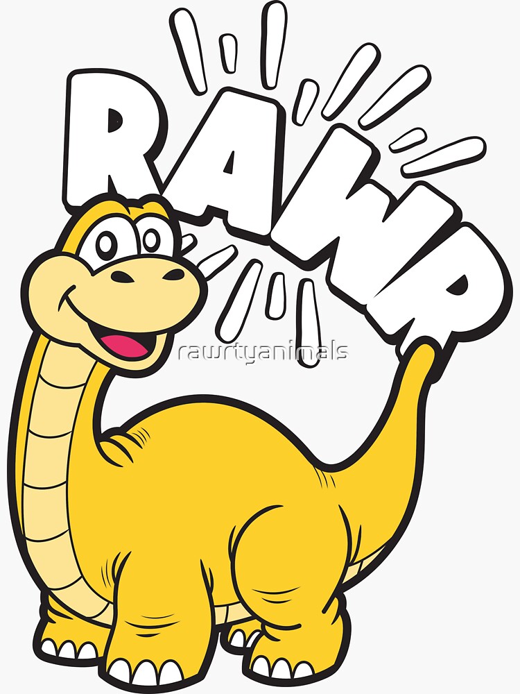 "Kawaii Brontosaurus Dinosaur RAWR Cute Dinosaurs Dino Dinos" Sticker ...