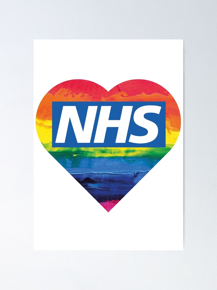 "NHS Rainbow Heart" Poster for Sale by MercianSmith | Redbubble