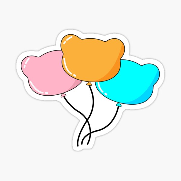"Candy Panda Helium Balloon Bunch -" Sticker by -Panda-Monium- | Redbubble