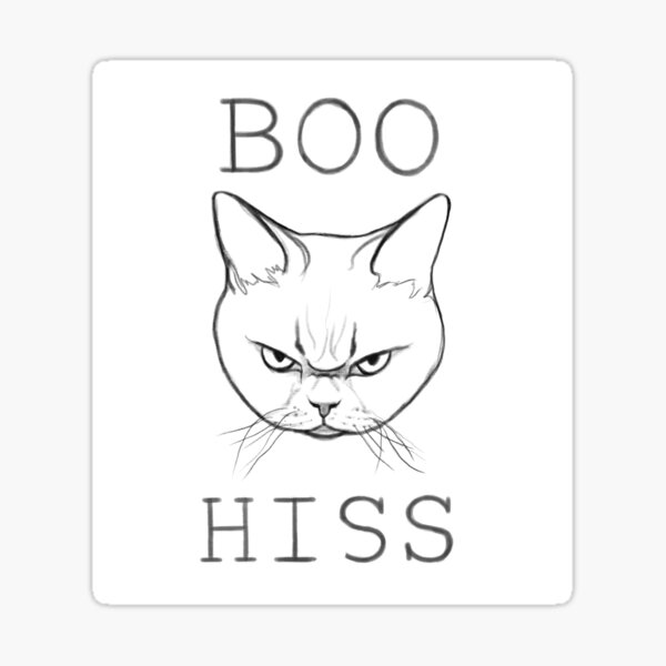 "Boo Hiss" Sticker for Sale by AmandaStalter | Redbubble
