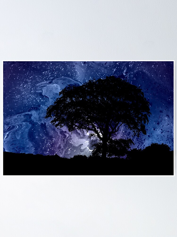 "Nightfall: Twilight scenery, trees, sky, stars" Poster for Sale by ...