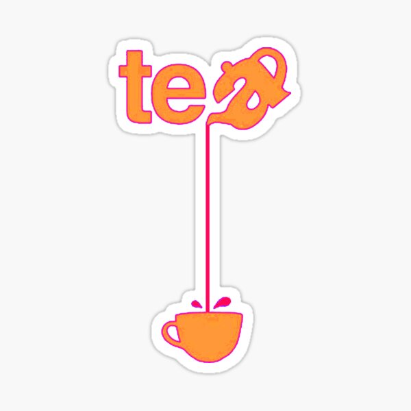 "Tea - title of calligraphy lettering typography text quotes" Sticker ...