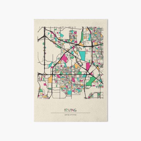 "Irving, Texas Street Map" Art Board Print for Sale by A Deniz Akerman ...