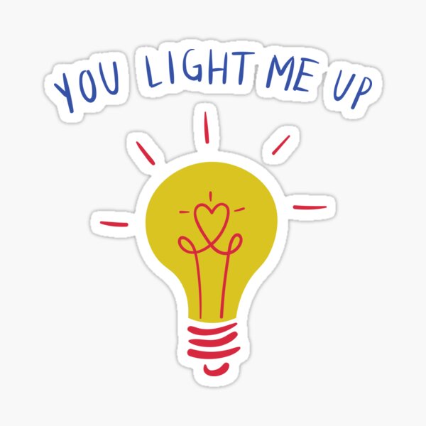 "Love puns lightbulb you light me up" Sticker for Sale by javes93 ...