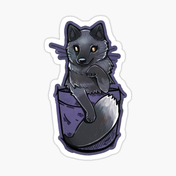 "Pocket Cute Silver Fox" Sticker for Sale by TechraNova | Redbubble