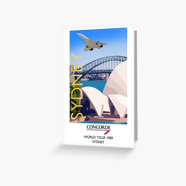 "Concorde World Tour 1989 - Sydney Australia" Greeting Card for Sale by ...