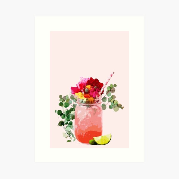 "Pink Cocktail Artwork" Art Print for Sale by Naomillustrates | Redbubble