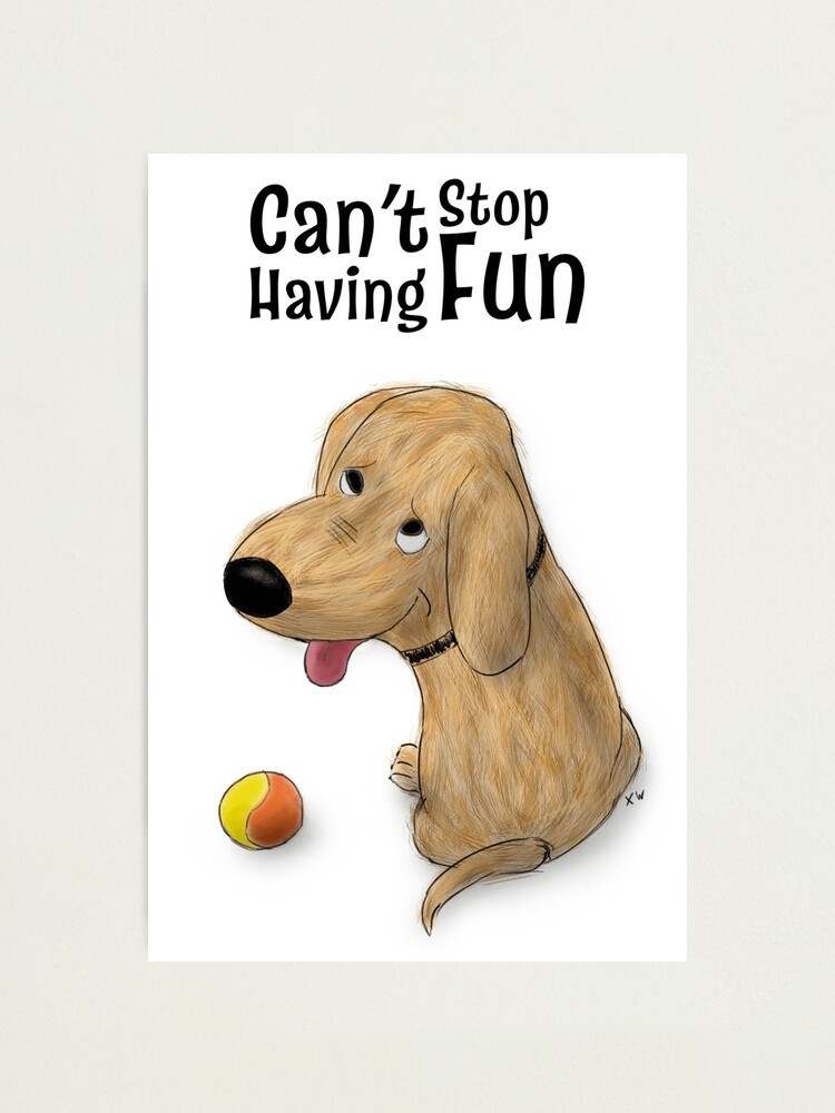Lámina fotográfica «No puedo dejar de divertirme Perro de dibujos ...