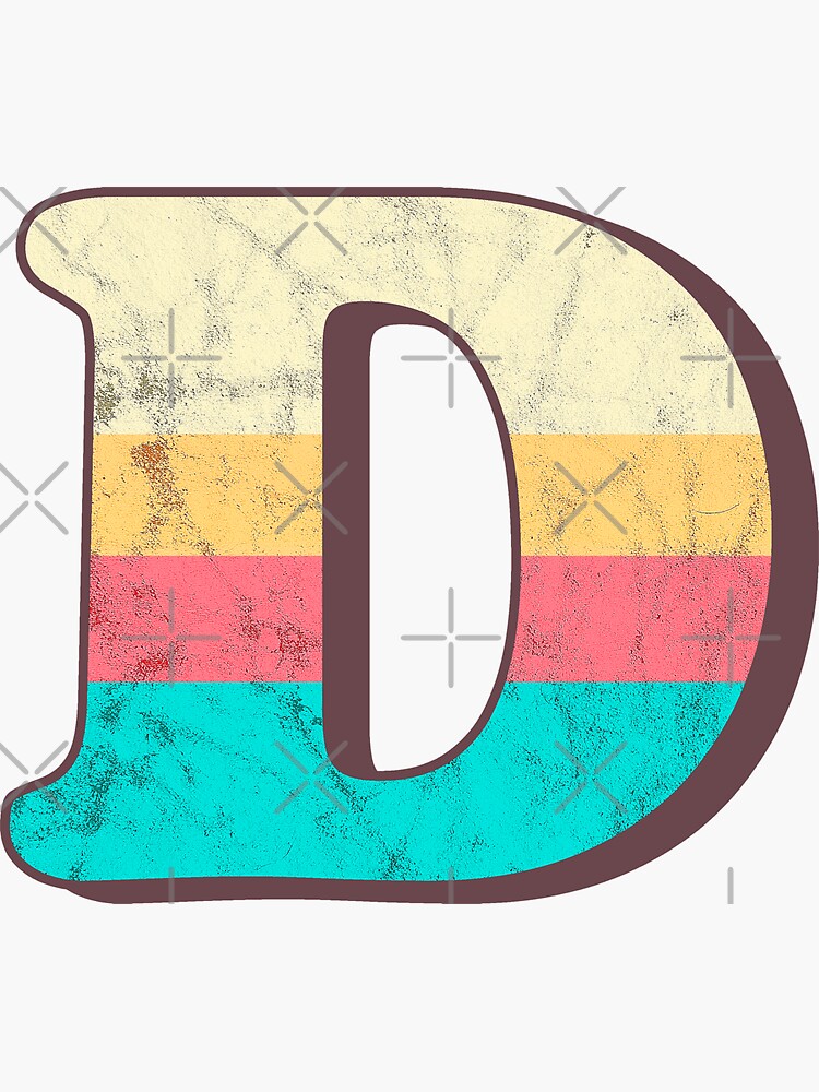 "D letter, vintage alphabet, typography, font" Sticker for Sale by ...